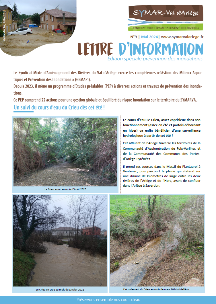 Lettre d'information n°9 : Spéciale Prévention des inondations